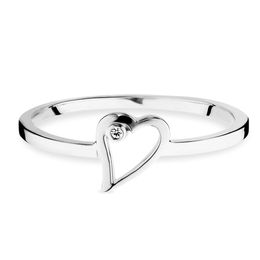 CAI CA&Iuml; Damen Fingerring "925/- Sterling Silber rhodiniert Zirkonia Herz", 054 (17,2), Silber 925 (Sterlingsilber), silber, Silber 925 (Sterlingsilber),