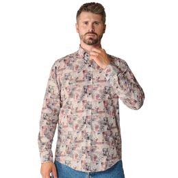 Casamoda Herren Langarmhemd "Casamoda Freizeithemd Langarm Print", rot, Gr. 4XL, bedruckt, 100% Baumwolle, Hemden