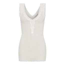 Funktionstop SEAMLESS BASIC "Seamless Basic Top Cotton Lacey", Damen, Gr. S/M, off, wei&szlig;, Obermaterial: 100% Baumwolle, Tops