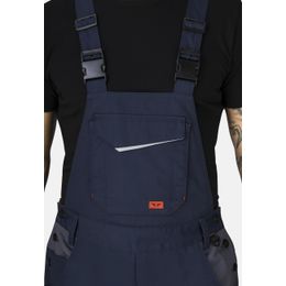 Herren Arbeitslatzhose "EDMONTON Pro Workwear Arbeits-Cargo-Latzhose", blau, Gr. 56, HERO by John Medoox, Sweatware, 65% Polyester, 35% Baumwolle,