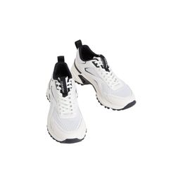 Calvin Klein Damen Plateausneaker "HIKE RUN CKSTRIPE MESH", Gr. 40wei&szlig;, schwarz, Lederimitat, Textil, unifarben mit Farbeinsatz, Schuhe, Schn&uuml;rschuh,