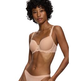 Triumph Damen T-Shirt-BH "Amourette Charm", Gr. 95, beige, Microtouch, Obermaterial: 45% Polyester, 34% Polyamid, 21% Elasthan, BHs, mit