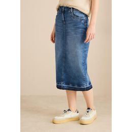 Cecil Damen Jeansrock, blau, Gr. 29, unifarben, Jeans, 78% Baumwolle, 20% Polyester, 2% Elasthan, R&ouml;cke, 5-Pocket-Style