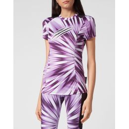 Plein Sport Damen T-Shirt "Scratch", lila, Gr. M, Obermaterial: 95% Polyester, 5% Elasthan, Shirts