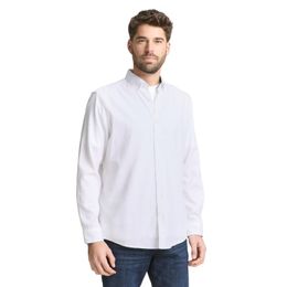 Tom Tailor Herren Langarmhemdwei&szlig;, Gr. XXL, unifarben, Web, Obermaterial: 50% Baumwolle, 50% Lyocell, Hemden, mit Manschetten