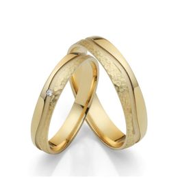 Firetti Damen Trauring "Schmuck Geschenk Gold 750 Hochzeit Ehering "LIEBE"", 72, ohne Brillant, Gelbgold 375, 4,5mm, gold, Gelbgold 375, Fingerringe,
