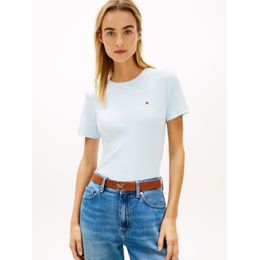 Tommy Hilfiger Damen T-Shirt "SLIM CODY C-NK"keepsake blau, Gr. XL, unifarben, Jersey, Obermaterial: 100% Baumwolle, Shirts, Baumwolle, slim fit