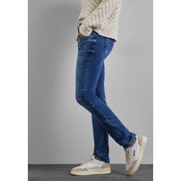 Street One Damen Comfort-fit-Jeans, blau, Gr. 24, unifarben, Jeans, 99% Baumwolle, 1% Elasthan, Jeans, High Waist