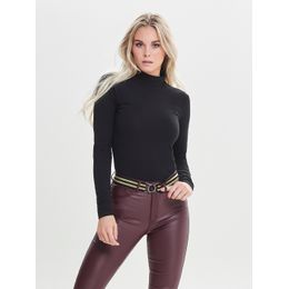 Jacqueline de Yong JDY Damen Stehkragenshirt "JDYAVA NEW TURTLENECK TOP JRS NOOS", schwarz, Gr. S, unifarben, Jersey, Obermaterial: 95% Baumwolle, 5% Elasthan, Shirts