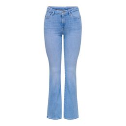 Only Damen Bootcut-Jeans "ONLPOWER MID WAIST PUSH UP FLARED DNM"special bright blau denim, Gr. L, unifarben, Denim/Jeans, Obermaterial: 92%
