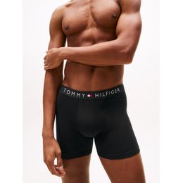 Herren Boxer "3P BOXER BRIEF WB", Tommy Hilfiger Underwear, Gr. L, blau, Jersey, Obermaterial: 95% Baumwolle, 5% Elasthan, Unterhosen