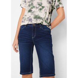 bonprix Damen Straight-Jeans, blau, Gr. 56, unifarben, Denim/Jeans, Obermaterial: 95% Baumwolle, 4% Polyester, 1% Elasthan, Jeans, Slim fit Passform,