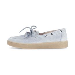 Gabor Damen Bootsschuh, Gr. 36, blau, Veloursleder, Schuhe, Plateau, Schn&uuml;rschuh, Halbschuh mit modischen Durchz&uuml;gen