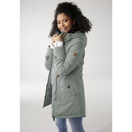 Kangaroos Damen Winterjacke, gr&uuml;n, Gr. 46, kontrastfarbene Details, unifarben, Web, Obermaterial: 100% Polyester. Futter: 100% Polyester. Wattierung: