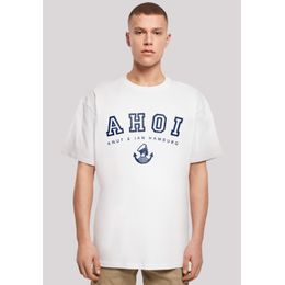 F4NT4STIC Herren T-Shirt "Oversized T-Shirt Ahoi Knut & Jan Hamburg", wei&szlig;, Gr. XL, Obermaterial: 100% Baumwolle, Shirts, Print