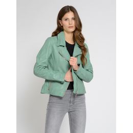 Maze Damen Lederjacke "42021206", gr&uuml;n, Gr. L, Obermaterial: 100% Leder; Innenfutter: 100% Polyester; &Auml;rmelfutter: 100% Polyester, Jacken