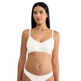 Sloggi Damen Soft-BH "ZERO Feel Pure", Gr. XLsilk wei&szlig;, Single Jersey, Obermaterial: 54% Modal, 24% Polyamid, 22% Elasthan, BHs, mit herausnehmbaren,