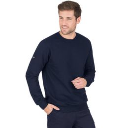 TRIGEMA Herren Sweatshirt "TRIGEMA Sweatshirt aus Biobaumwolle", blau, Basic, Gr. M, 75% Baumwolle (Biobaumwolle kbA), 25% Baumwolle (recycelt),