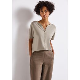 Street One Damen T-Shirtmorning beige, Gr. 44, unifarben, Jersey, Obermaterial: 95% Viskose, 5% Elasthan, Shirts, im Tunika-Look