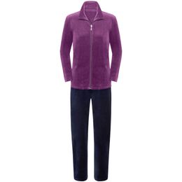 Comtessa Damen Hausanzug, Gr. 48, lila, 80% Baumwolle, 20% Polyester, Homewear-Sets