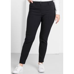 sheego Damen Webhose, schwarz, Gr. 25, unifarben, 70% Viskose, 25% Polyamid, 5% Elasthan, Hosen