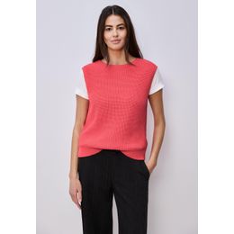 Street One Damen Pullunderstriking coral, Gr. 38, unifarben, Web, 60% Baumwolle, 40% Polyacryl, Pullover, mit Rundhalsausschnitt