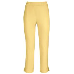 Adelina Damen 7/8-Hose, gelb, Gr. 19, unifarben, 70% Viskose, 27% Polyamid, 3% Elasthan, Hosen