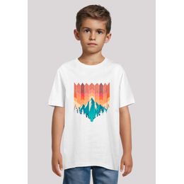 F4NT4STIC M&auml;dchen T-Shirt "Berg Sonnenuntergang Geometrisch", wei&szlig;, Gr. 122, Obermaterial: 100% Baumwolle, Shirts, Premium Qualit&auml;t