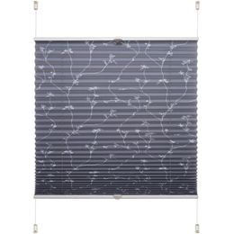 Plissee Liedeco, B:100cm H:130cm, grau, Obermaterial: 97% Polyester, 3% Metall, Badezimmer, Plissees, "Klemmfix-Plissee Ranke grau", Klemmfix-Plisse