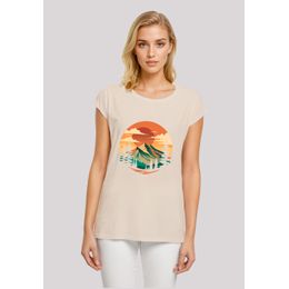 F4NT4STIC Damen T-Shirt "Sonnenuntergang Berglandschaft", wei&szlig;, Gr. L, Obermaterial: 100% Baumwolle, Shirts, Premium Qualit&auml;t