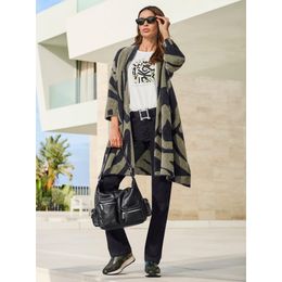 Heine Damen Strickjacke, schwarz, Gr. 40, gemustert, 50% Polyacryl, 50% Polyamid, Strickjacken