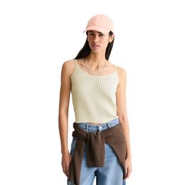 Marc O'Polo Damen Kurzarmpullover "aus LENZING ECOVERO "creamy wei&szlig;, Gr. XL, MARC O'POLO DENIM, unifarben, Obermaterial: 72% Viskose, 28% Polyester, Pullover