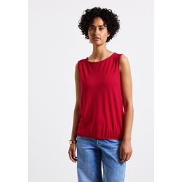 Street One Damen 2-in-1-Top, rot, Gr. 36, unifarben, Stoff, 95% Viskose, 5% Elasthan, Tops, mit U-Boot-Ausschnitt