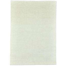 Wollteppich Theko, B:70cm H:12mm L:140cm, wei&szlig;, Schurwolle, Wohnzimmer, Teppiche, "Nakarta 1", reine Wolle, Uni-Farben, handgekn&uuml;pft