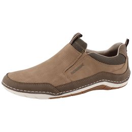 Romika Herren Slipper, Gr. 41, beige, Lederimitat, Textil, Schuhe, Halbschuh, Schlupfschuh, Herrensneaker mit Wechselfu&szlig;bett