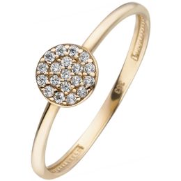Jobo Damen Fingerring, 58, Gelbgold 333, gold, Gelbgold 333, Fingerringe, 333 Gold mit 19 Zirkonia