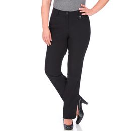KjBRAND Damen 5-Pocket-Hose "Betty Bengaline", schwarz, Gr. 48, Web, Obermaterial: 80% Viskose, 17% Polyamid, 3% Elasthan, Hosen, in bequemer Form