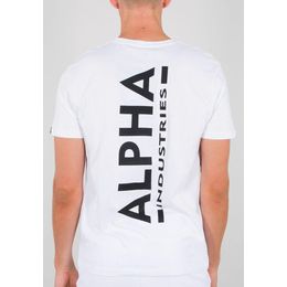 Herren Rundhalsshirt "Backprint T", wei&szlig;, Gr. XXXL, Alpha Industries, bedruckt, Single Jersey, Obermaterial: 80% Baumwolle, 20% Polyester, Shirts