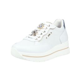 Nero Giardini Damen Plateausneaker "Nero Giardini Sneaker Leder", Gr. 39wei&szlig;, Leder, Schuhe