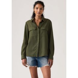 Levi's LEVI'S Damen Hemdblusedeep depths gd, Gr. L, Web, Obermaterial: 100% Lyocell, Blusen, Krempel&auml;rmel mit Riegel