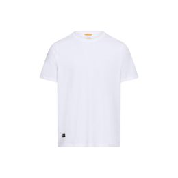 Camel Active Herren T-Shirt, wei&szlig;, Gr. XXXL, unifarben, Jersey, Obermaterial: 71% Baumwolle, 25% Polyester, 4% Elasthan, Shirts, mit Logo-Stickerei