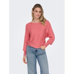 Only Damen Strickpullover "ONLADALINE L/S SHORT PULLO KNT NOOS", rosa, Gr. XS, meliert, Strick, Obermaterial: 80% Viskose, 20% Nylon, Pullover,