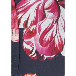 Sunseeker Damen Push-Up-Bikini-Top "Modern", blau, Gr. 40, bedruckt, floral, Polyamid, Bikini-Oberteile, mit Blumenprint