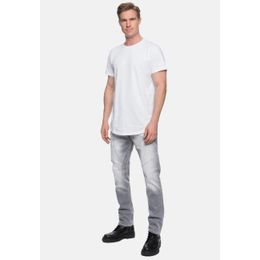 Rusty Neal Herren Straight-Jeans "NISHO", grau, Gr. 30, unifarben, 98% Baumwolle, 2% Elasthan, Jeans, mit trendigen Used-Details