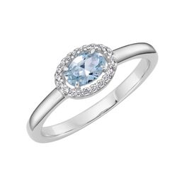 Herren Silberring "Ziersteine, Zirkonia wei&szlig;, Silber 925", 50, Silber 925 (Sterlingsilber), blau, Giorgio Martello MILANO, Silber 925
