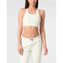 Plein Sport Damen Lauftop "Sport Top", wei&szlig;, Gr. XXL, Obermaterial: 74% Polyamid, 26% Elasthan; Futter: 89% Polyamid, 11% Elasthan, Tops