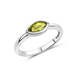 Vivance Damen Fingerring "925/- Sterling Silber rhodiniert Peridot", 062 (19,7), 0,62, Silber 925 (Sterlingsilber), wei&szlig;, Silber 925