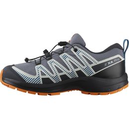 Salomon Kinder Outdoorschuh "XA PRO V8 WP J", Gr. 37grisaille, dunkelblau, turmeric, Synthetik, Textil, Schuhe, wasserdicht