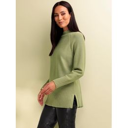 Heine Damen Rollkragenpullover "Rollkragenpullover", gr&uuml;n, Gr. 48, unifarben, 50% Viskose, 28% Polyester, 22% Polyamid, Pullover