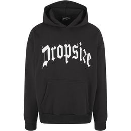 Kapuzenpullover DROPSIZE "Dropsize Herren Heavy Logo Design Hoodie", Herren, Gr. S, schwarz, 70% Baumwolle, 30% Polyester, mehrfarbig, oversize, ohne Ausschnitt, Pullover Kapuzenpullover